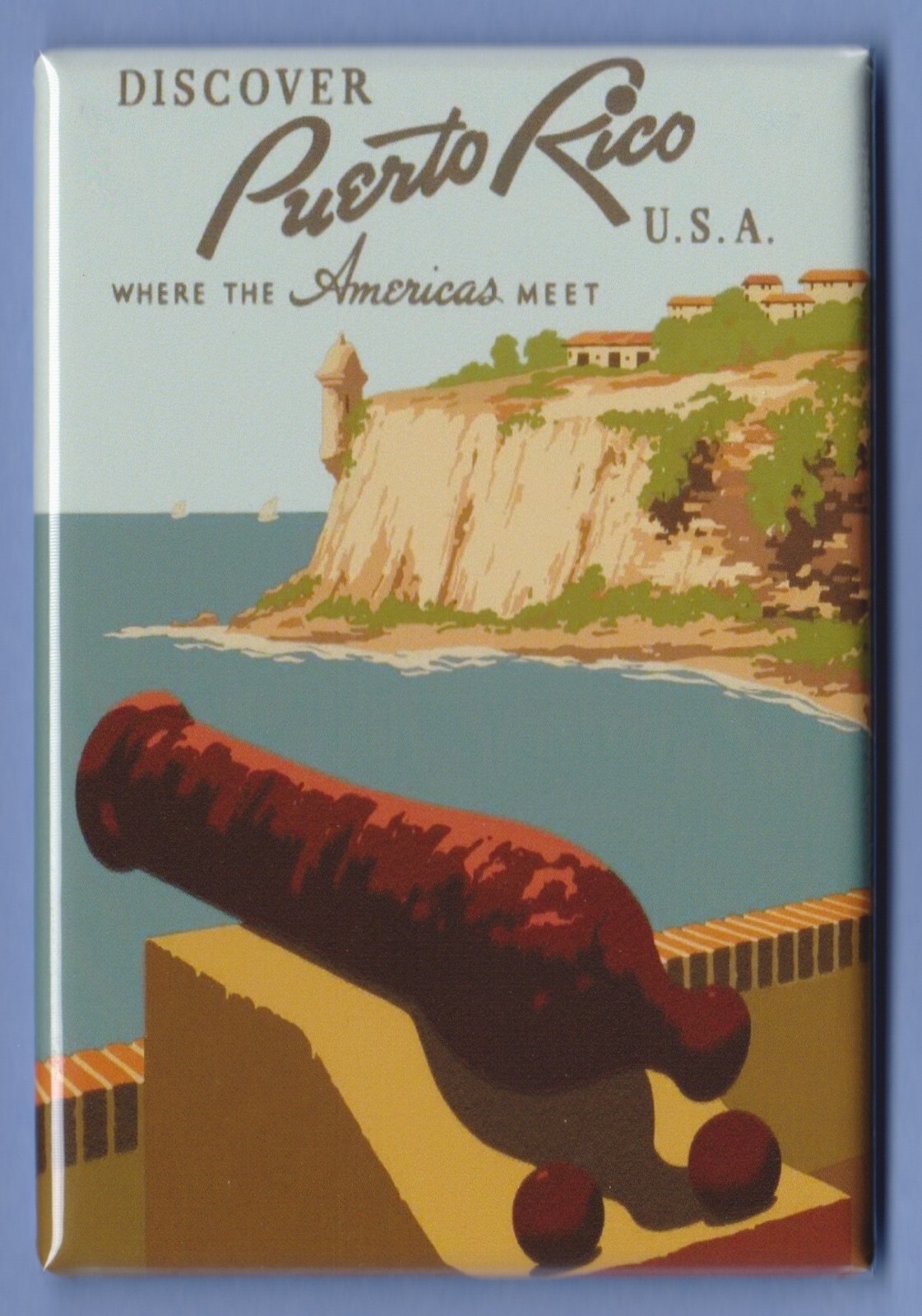 PUERTO RICO TRAVEL POSTER *2X3 FRIDGE MAGNET* VACATION AIRLINE ROAD ...