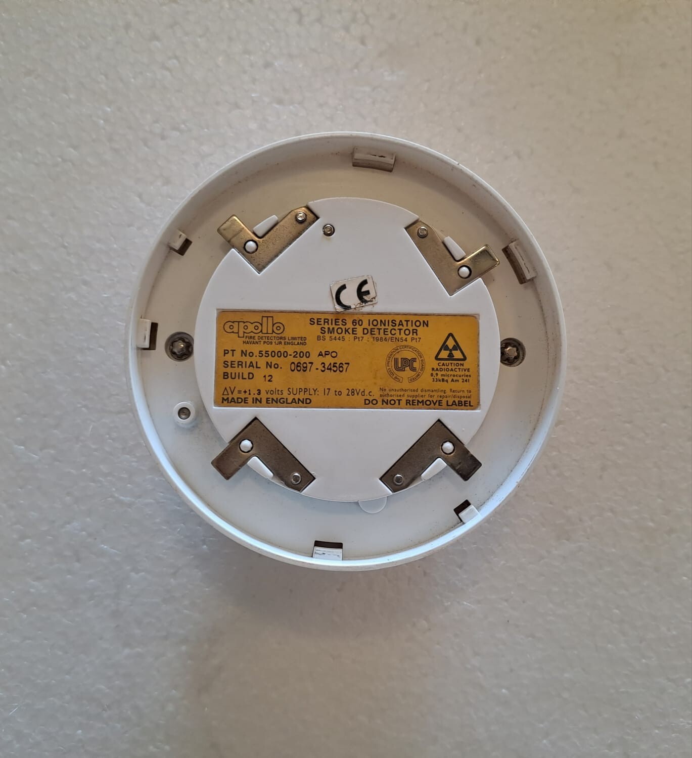 Apollo 55000-200 APO Series 60 Ionisation Smoke Detector England for ...