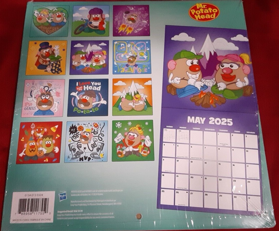 Mr. Potato Head 2025 Wall Calendar 16 Month 10" X 20" | eBay