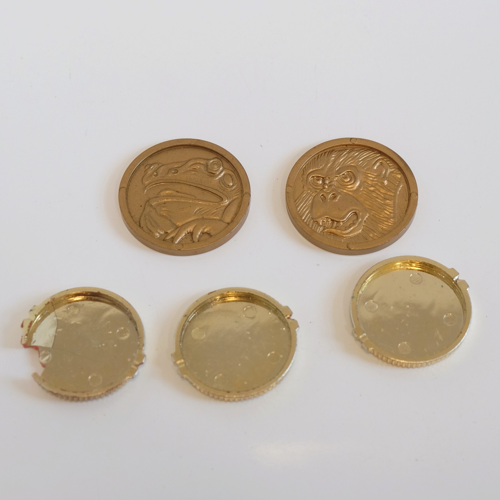 5 Power Rangers Coins 3 Bandai Mastodon Saber Tooth / 2 McDonalds Crane ...