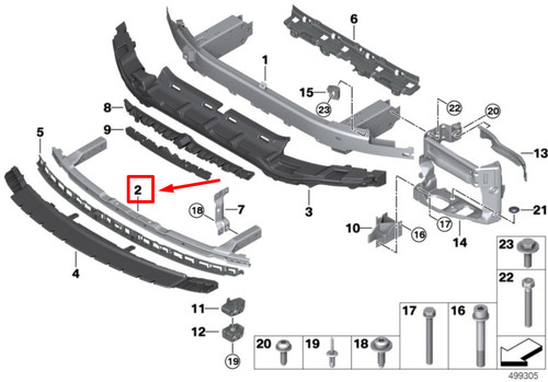 NEW BMW 8 CABRIO G14 FRONT BUMPER CARRIER 7373407 51117373407 ORIGINAL ...