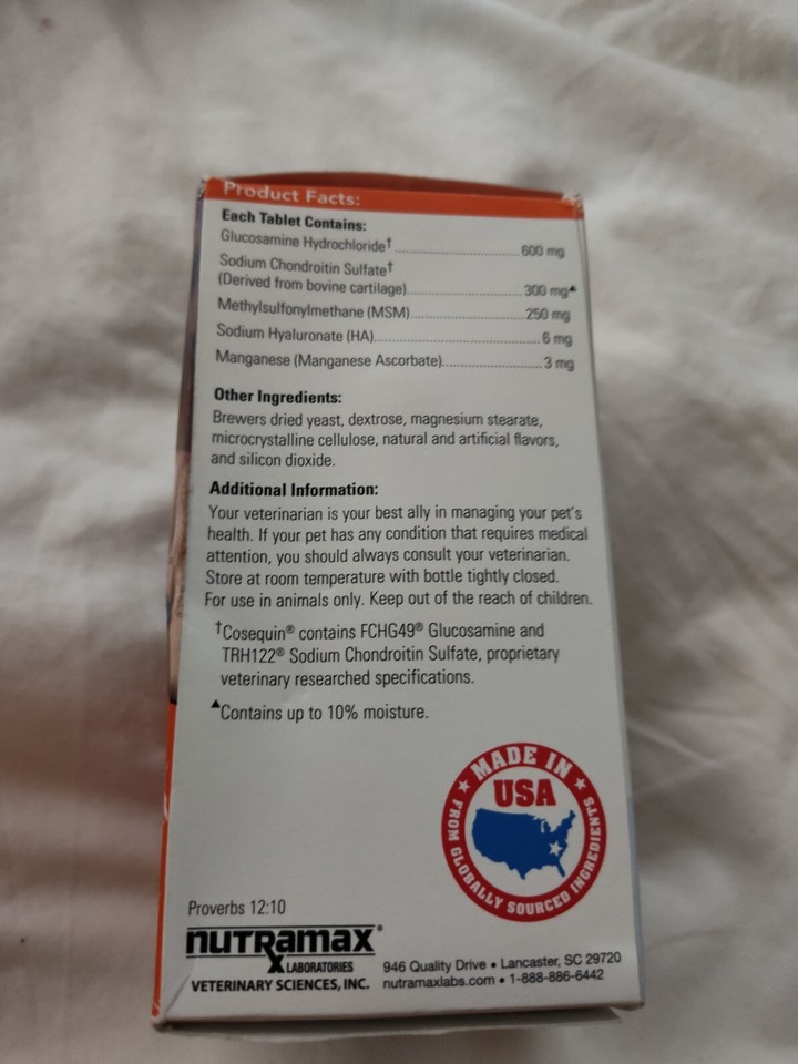 Cosequin DS Joint Health Supplement Plus MSM 60 Chewable Tablets exp 11 ...