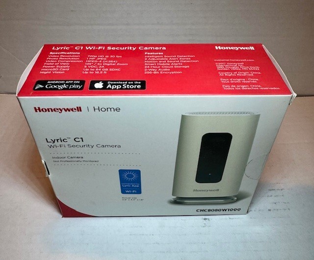 HONEYWELL LYRIC C1 WI-FI SECURITY CAMERA CHC8080W1000 NEW IN BOX QUICK ...