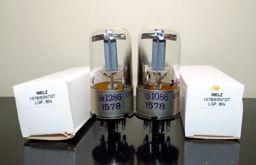 Matched Pair MELZ NOS 1578/6SN7GT/ECC32 Gray Plates tubes - 1986 - Test ...