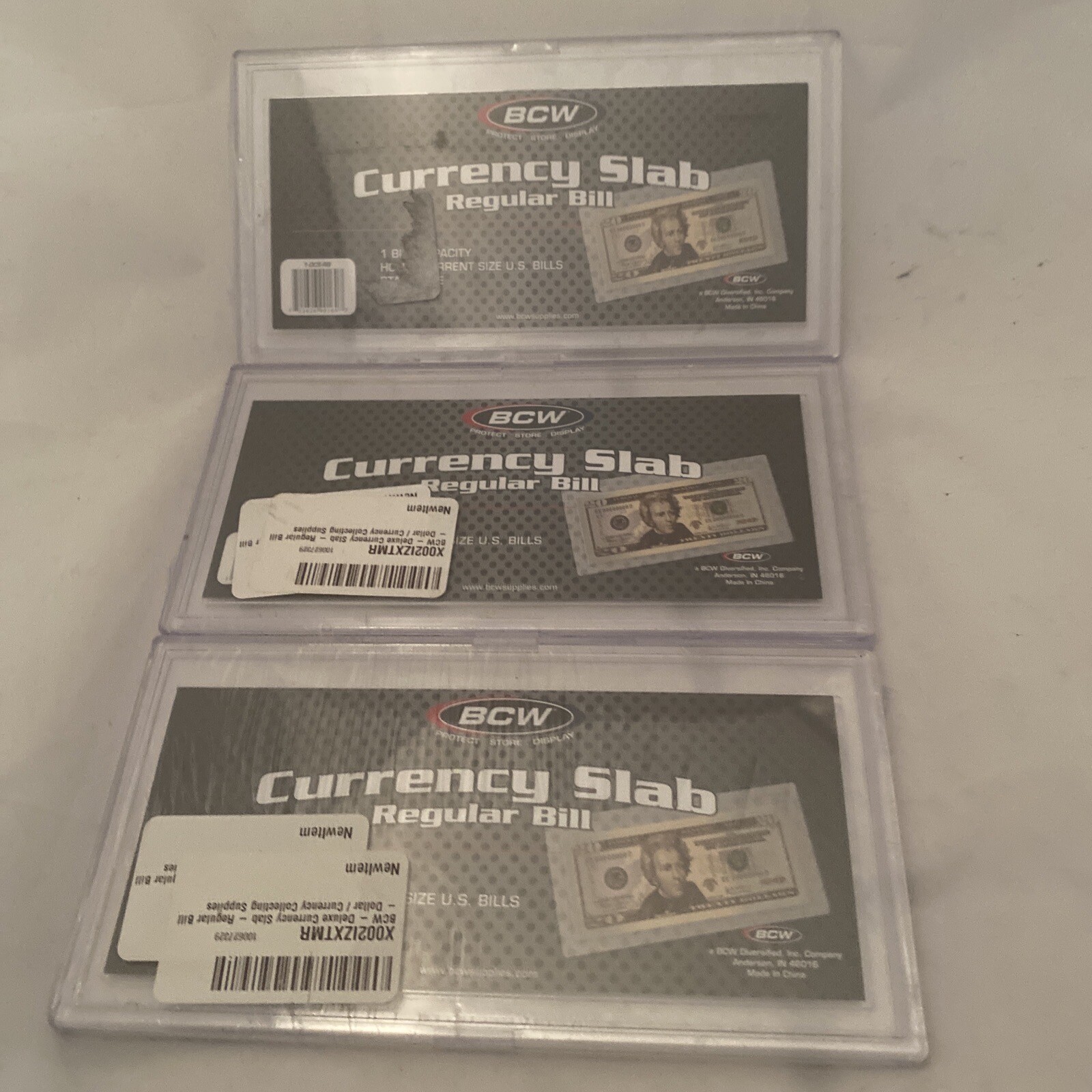Lot Of 3 Bye Banknote Snaplock Regular Currency Protector Slab | eBay