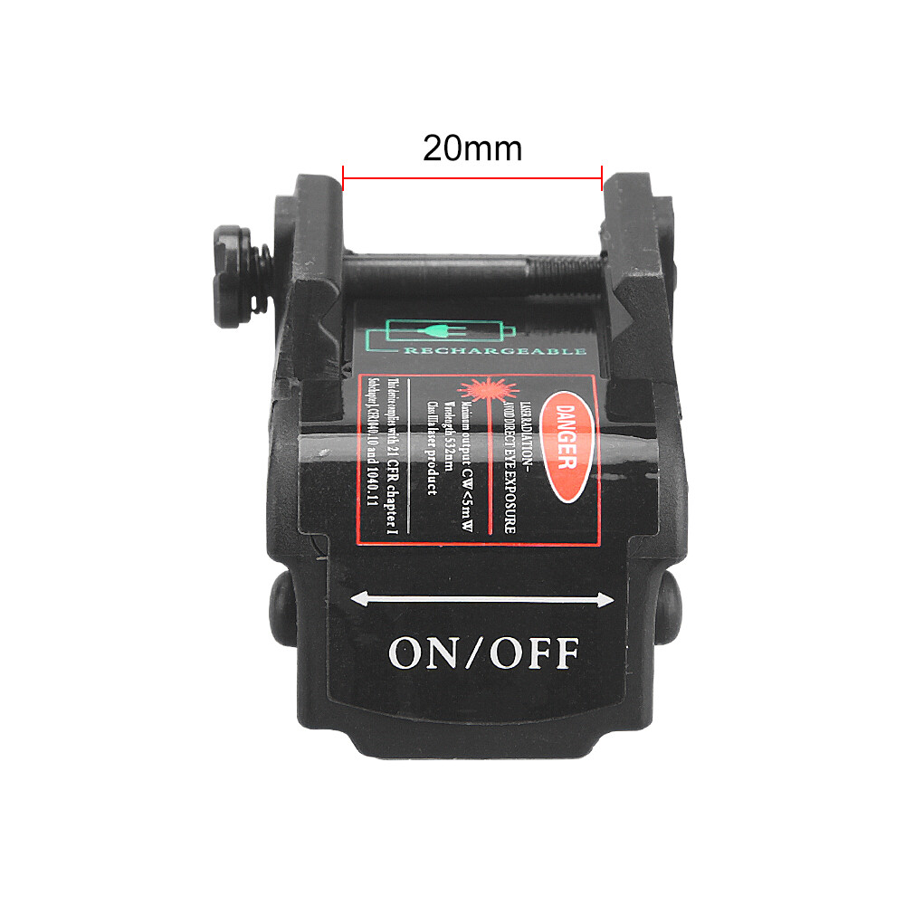 Pistol/Gun Rechargeable Blue Beam Laser Sight 20mm For Glock 17 Taurus ...