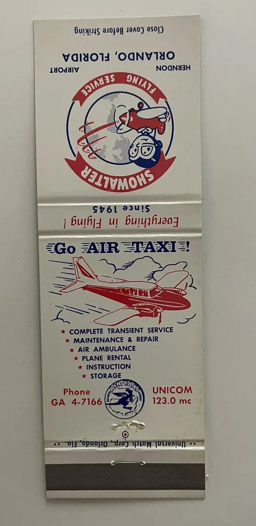 Showalter Flying Service - ORLANDO FLORIDA FL Herndon Airport Matchbook ...