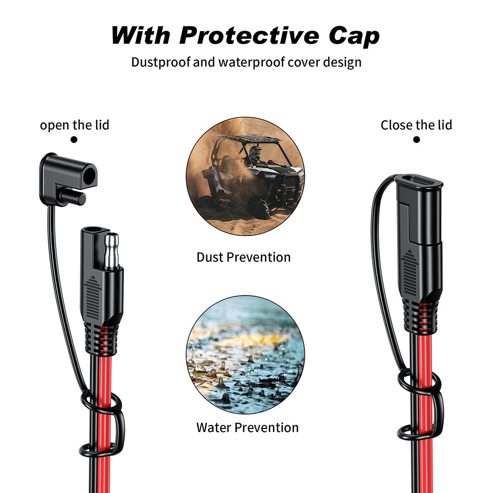 Battery Charging Cable SAE To SAE Extension Cable 16 AWG Solar Plug ...