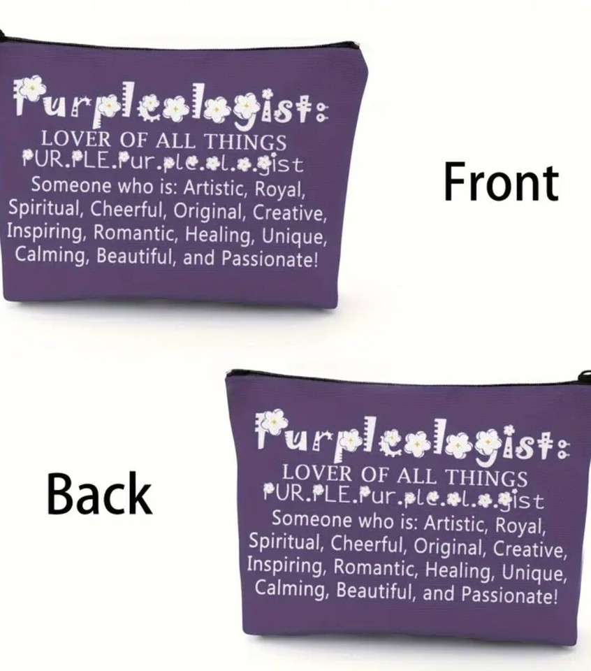 Purple Fans Cosmetic Bag Zipper Pouch Makeup Bag PURPLEOLOGIST | eBay