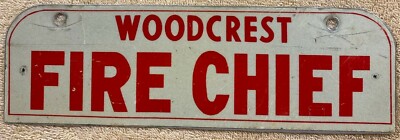 Woodcrest Fire Chief License Plate Topper New York New Jersey Indiana ...