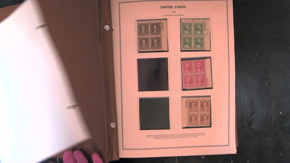 1930-59 United States Plate Block Stamp Album M OG Mounted rev uncked ...