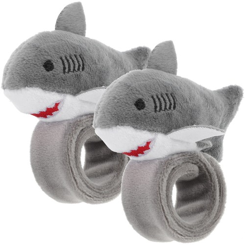 2 Pcs Stuffed Plush Animal Slap Bracelets Shark Snap Bands Kids Party Favors | eBay UK