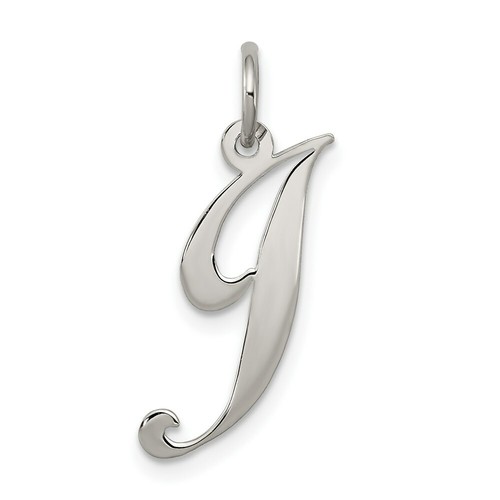 Sterling Silver 925 Fancy Script Letter J Initial Charm Pendant 0.71 ...