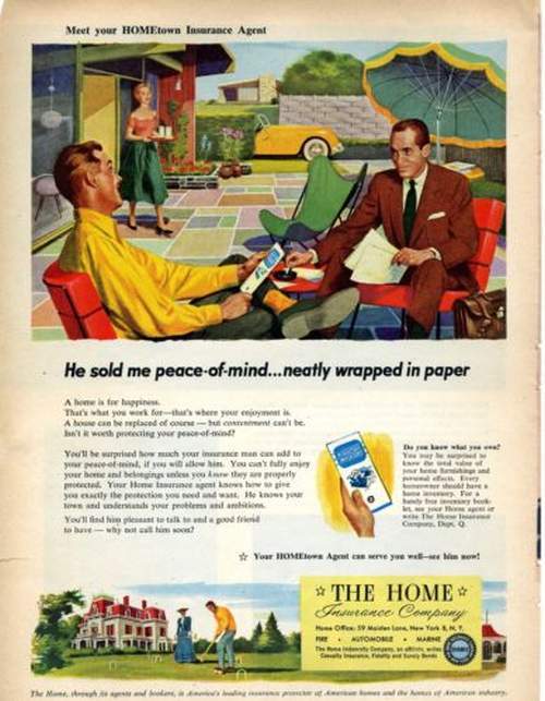 1954 Print Ad of The Home Insurance Company Sales Call | eBay