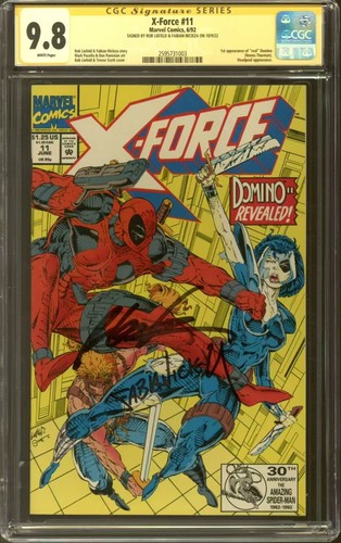 X-force#11 1st Real Domino Signed by Rob Liefeld&Fabian Nicieza CGC9.8 ...