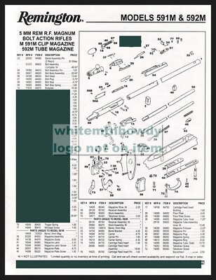 1999 REMINGTON Model 591M and 592M Rifle Schematic Parts List | eBay