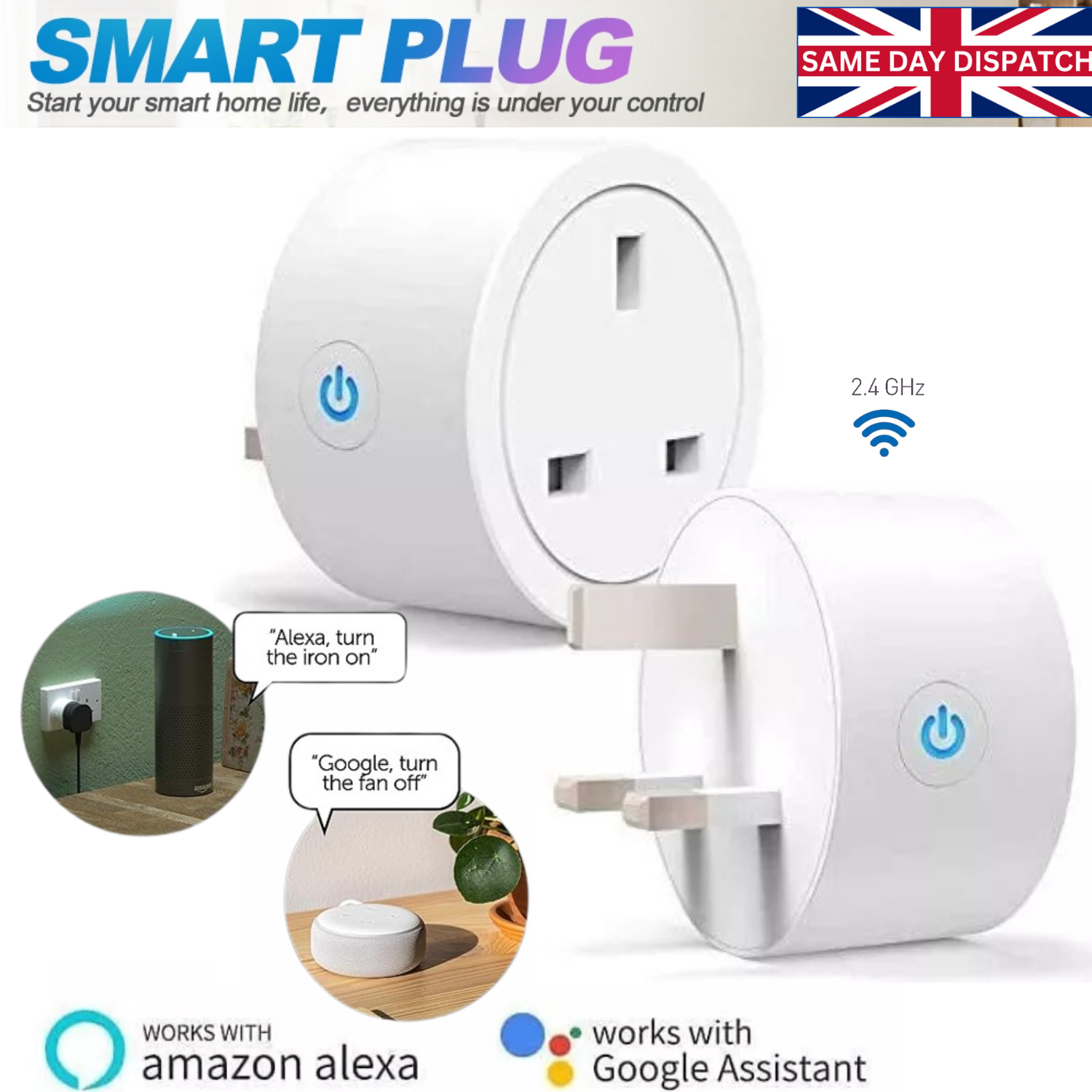 2x Wireless WiFi Smart Plug Sockets Power Socket For Amazon Alexa Google Home UK | eBay