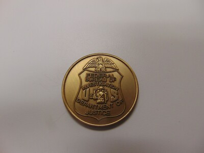 CHALLENGE COIN DEPARTMENT OF JUSTICE FEDERAL BUREAU OF INVESTIGATION ...