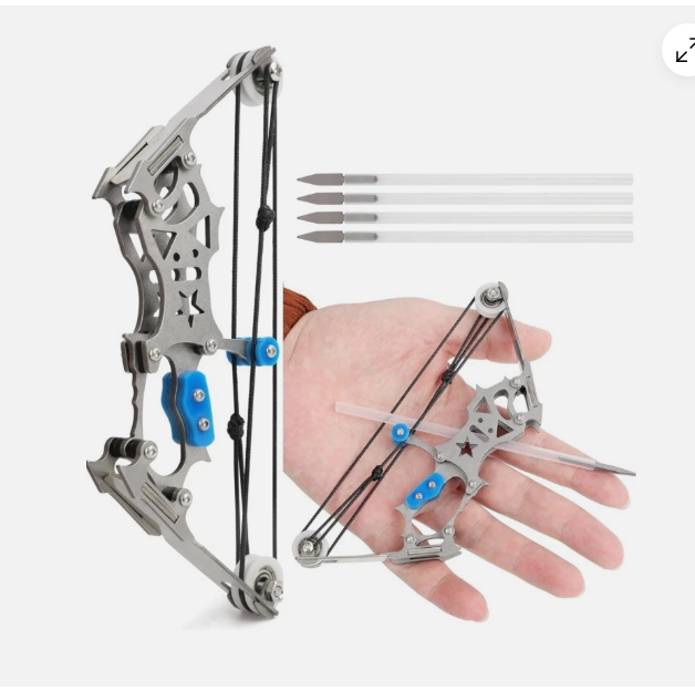 6" Mini Compound Bow and Arrow Set Pocket Bow Metal Target Shooting ...