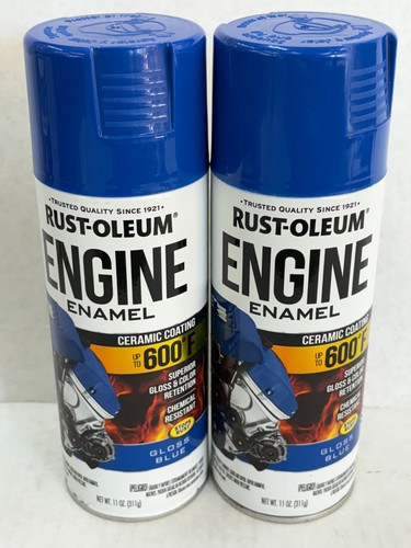 LOT OF (2) RUSTOLEUM 363574 GLOSS FORD BLUE ENGINE ENAMEL CERAMIC ...
