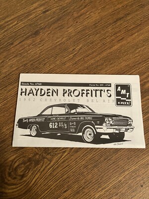 Vintage AMT 1:25 Scale Plastic Model Kit Instructions '62 Bel Air Super ...