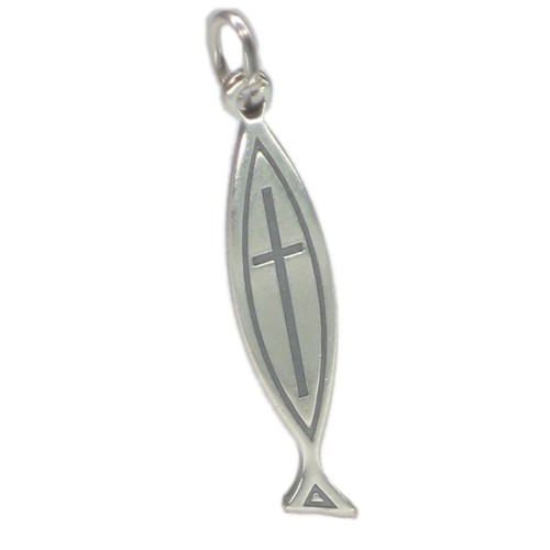 Christian Fish sterling silver charm .925 x 1 Holy Christ Fishes charms ...