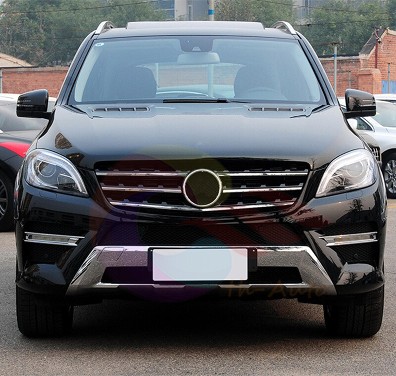 Set Front Bumper Grille Kits w/ LED Foglight For Mercedes W166 ML400 ...