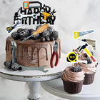 18PCS Tools Cake Topper Tools Cake Decorations Toolbox Hammer Mechanic ...
