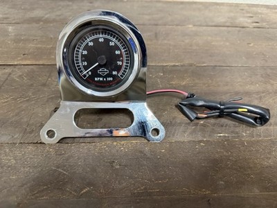 Harley Mini Tach Chrome Tachometer Gauge Bracket Mount Softail Dyna ...