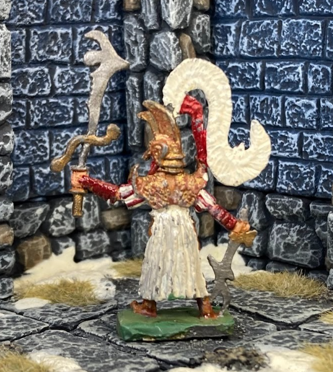 Painted FLAMBOYANT WARRIOR metal vintage AD&D NPC grenadier Pathfinder ...