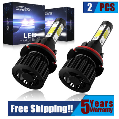 2x 9004 HB1 LED Headlight Bulbs High Low Beam Kit Super Bright ...