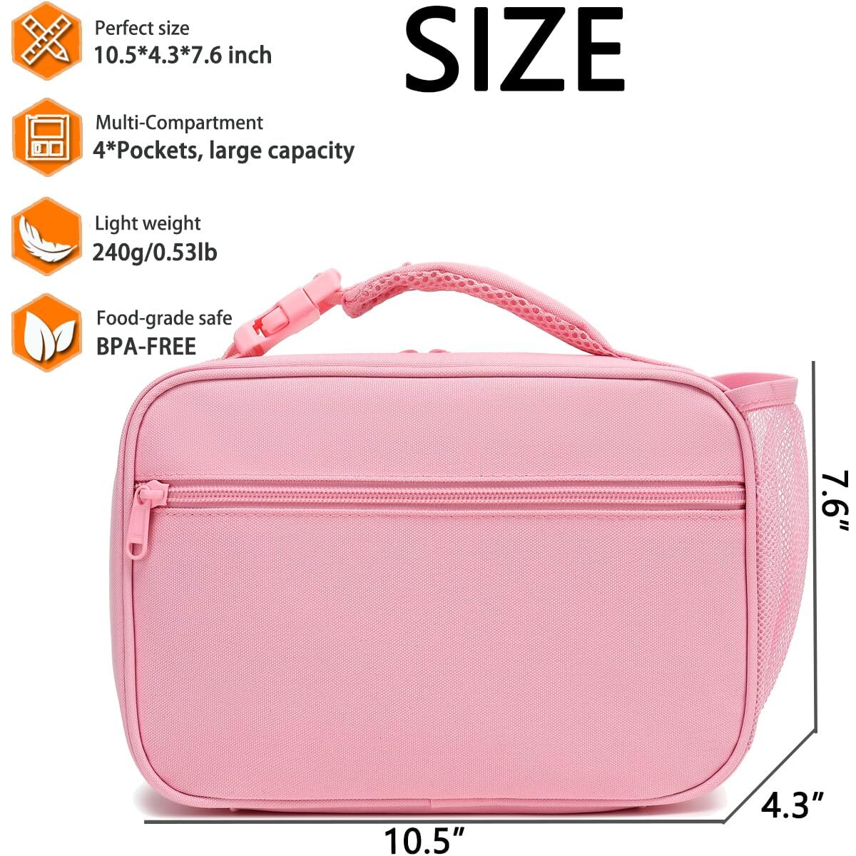 Insulated Lunch Box For School Thermal Reusable Durable Freezable Lunch ...