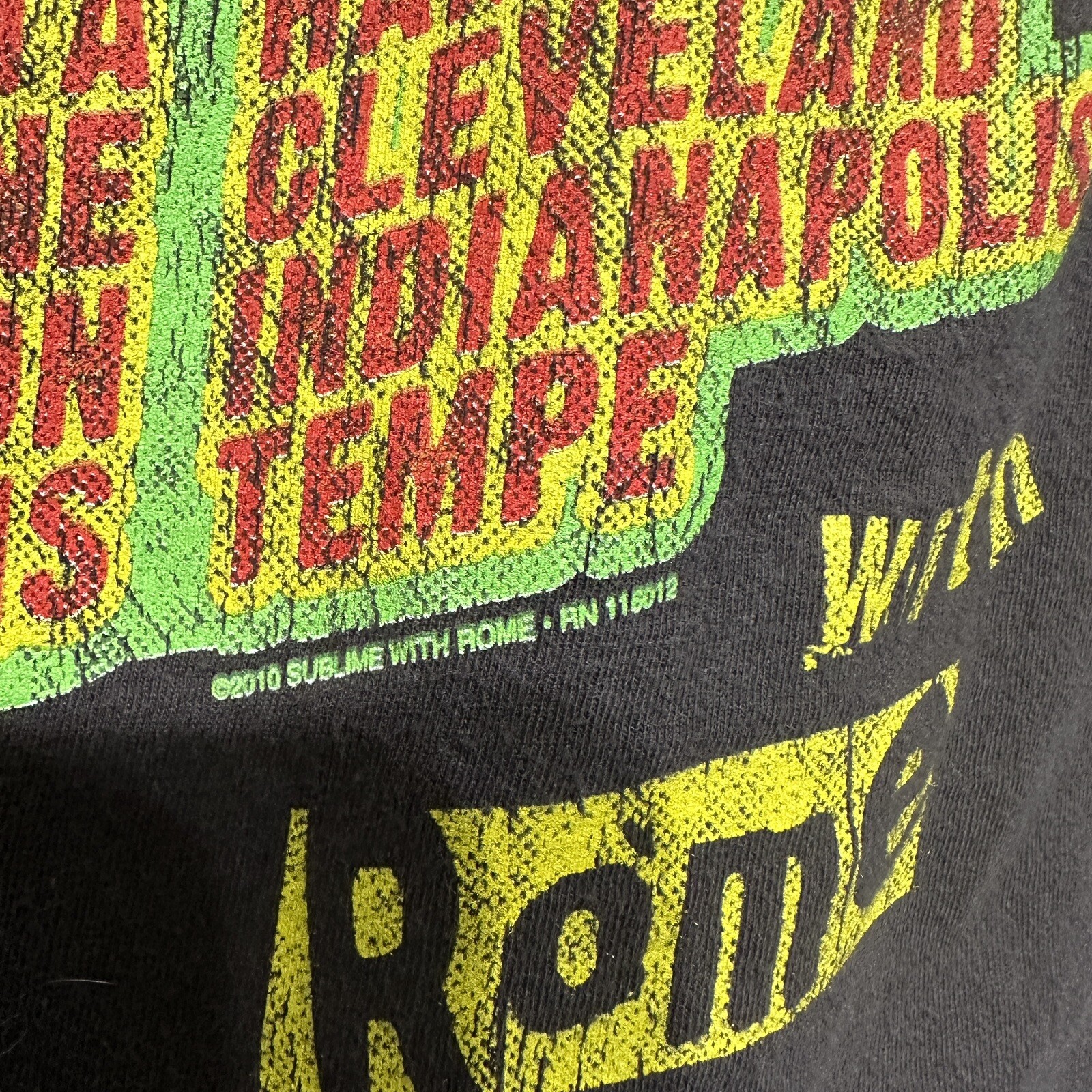 Unisex Faded Black Sublime With Rome Tour Shirt - Sma… - Gem