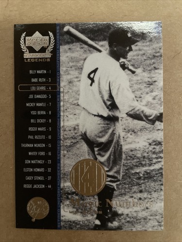 2000 Upper Deck Yankees Legends Magic Numbers Lou Gehrig Baseball Card ...