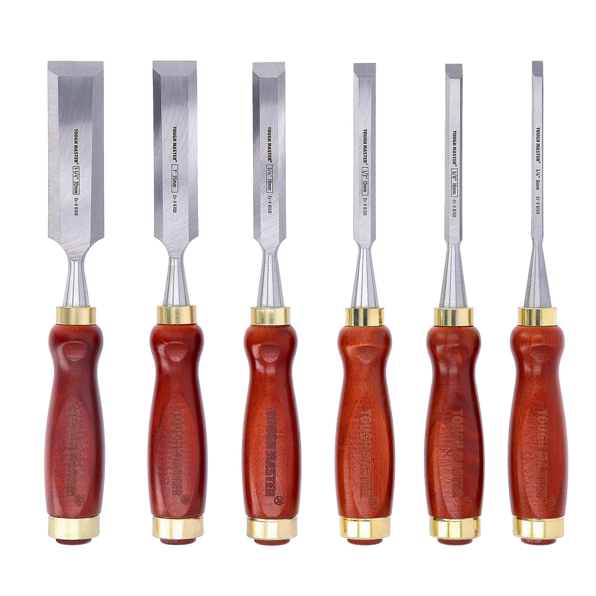 Chisel Set of 6 pc Wood Workshop Carbon Blade W/Cover Prestigious ...