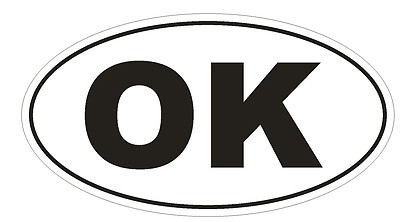 OK Oklahoma EURO OVAL Bumper Sticker or Helmet Sticker D482 Laptop ...