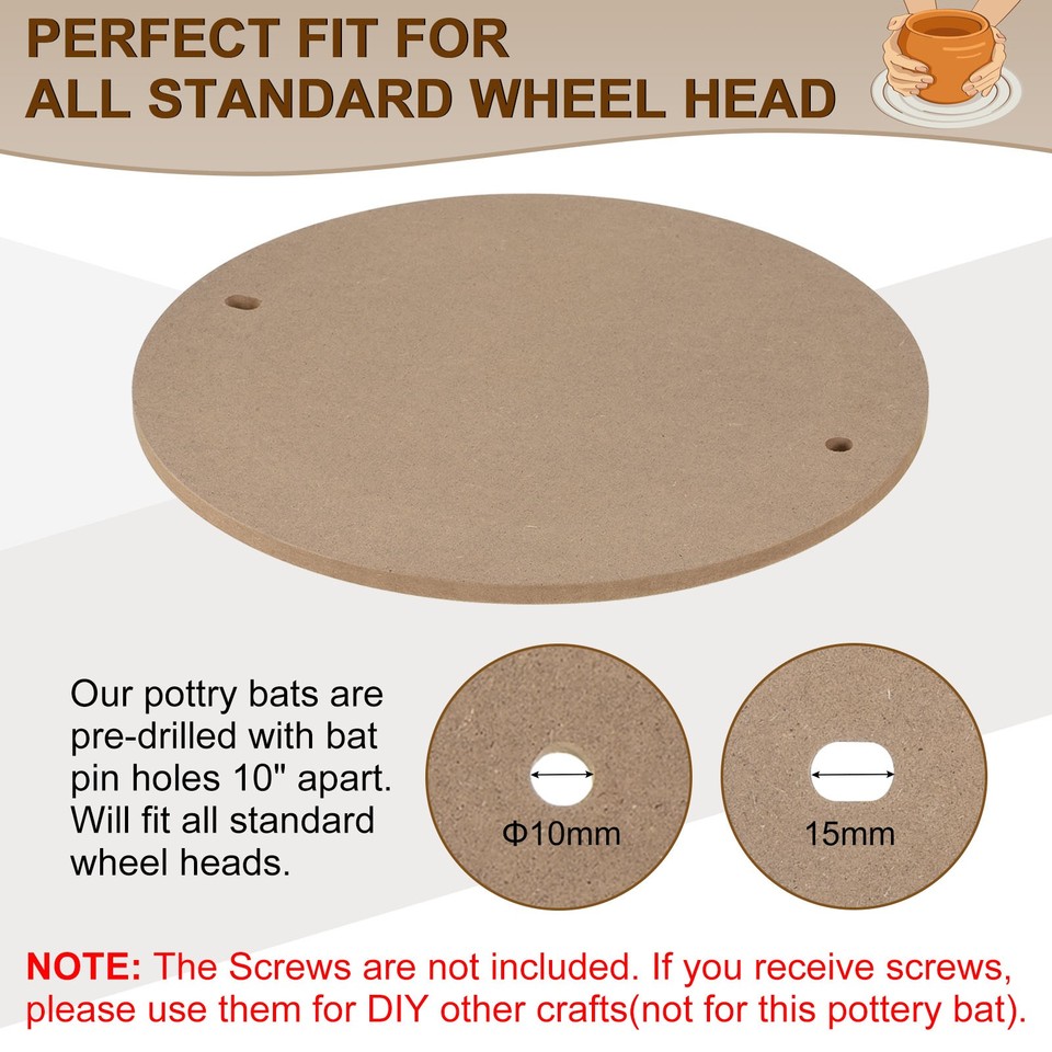 2 Pack 12" Pottery Wheel Bat 1/3" Thick Round Pottery Bat System | eBay