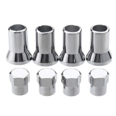Silver Chrome Valve Stem Caps Covers Sleeve Chromies | 4x | Universal ...