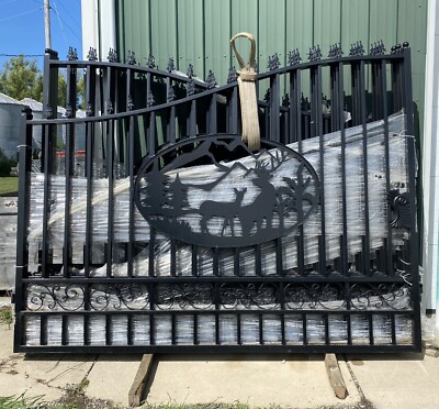 Steel 20' Bi-Parting Gates-Deer Scene | eBay