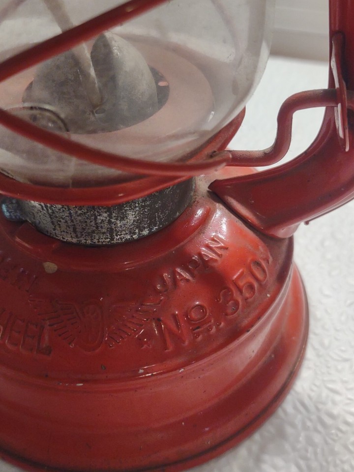 VTG Red Winged Wheel Lantern. #350 Made in Japan. 7” height UNFIRED | eBay