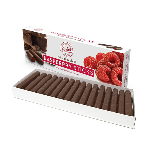 Milk Chocolate Raspberry Sticks - Gourmet Chocolate Covered Sticks ...