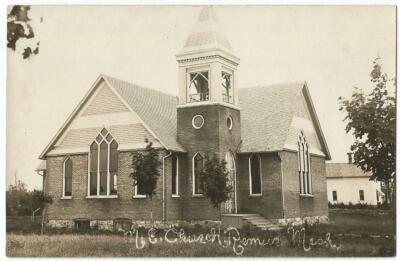 Remus Michigan MI ~ Methodist Episcopal M.E. Church Kruxo RPPC Real ...