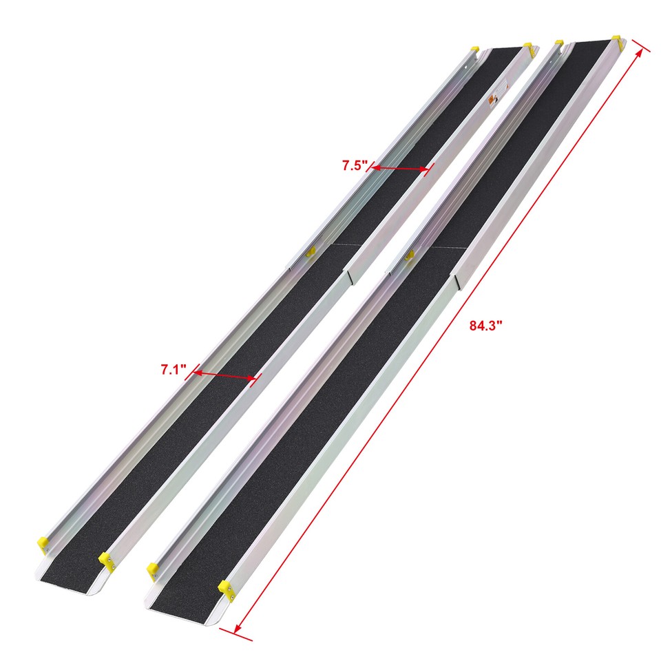7' Adjustable Wheelchair Telescoping Track Ramps Step and Van Access ...