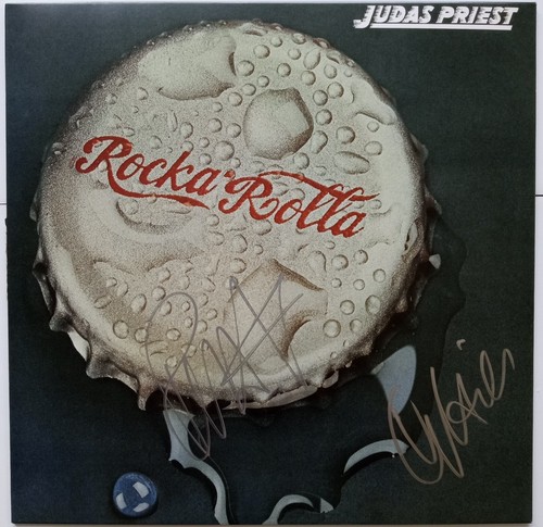 Judas Priest Signed Rocka Rolla Vinyl LP Record Autographed Rob Halford ...