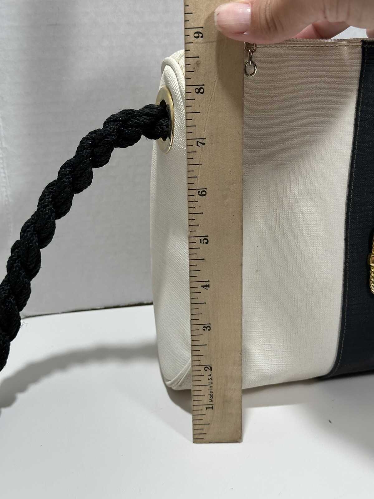 RODO Italy Leather Shoulder Bag Golden Logo White Bl… - Gem