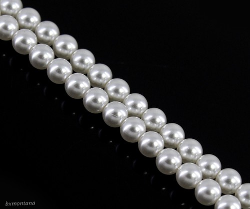 Beeds for Jewelry 9,00 mm tondo "Samal" naturale mare del sud BIANCO ...