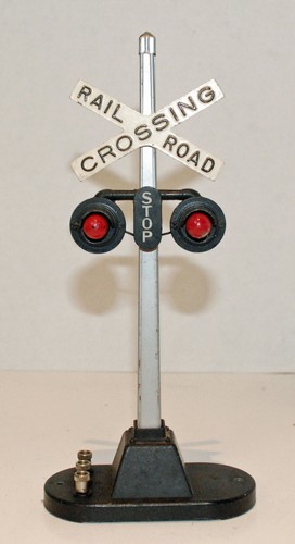Lionel #154 O Scale Railroad Crossing Stop Metal Sign With Lights Train ...