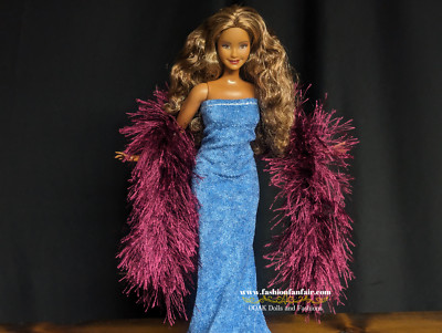 Burgandy Purple Handmade 4 Barbie Boa Wrap Shawl clothes fashion 14in ...