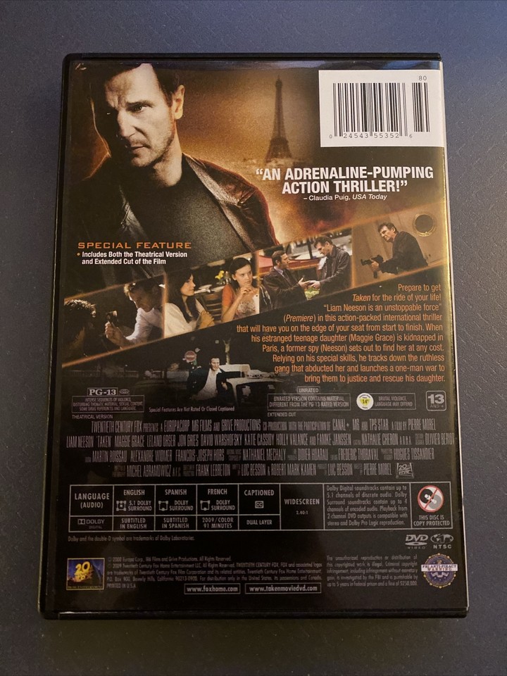 Taken (DVD, 2008) Widescreen Edition Liam Neeson Maggie Grace Famke ...