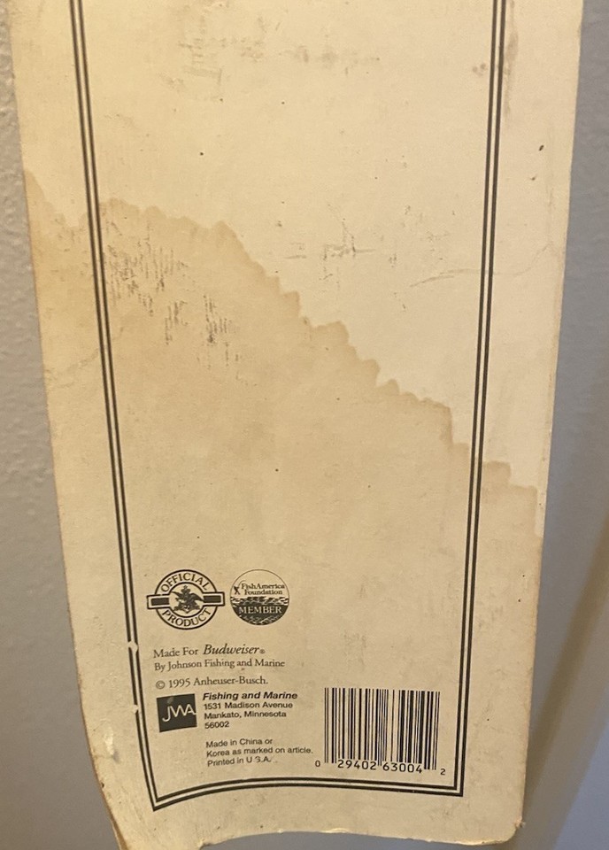 Budweiser Beer 1995 Johnson Fishing Bud Fishing Pole Rod Sealed Package ...